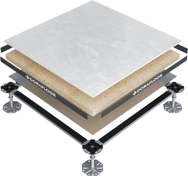 Natural Stone / Ceramic Covered Raised Floor | Dorafloor